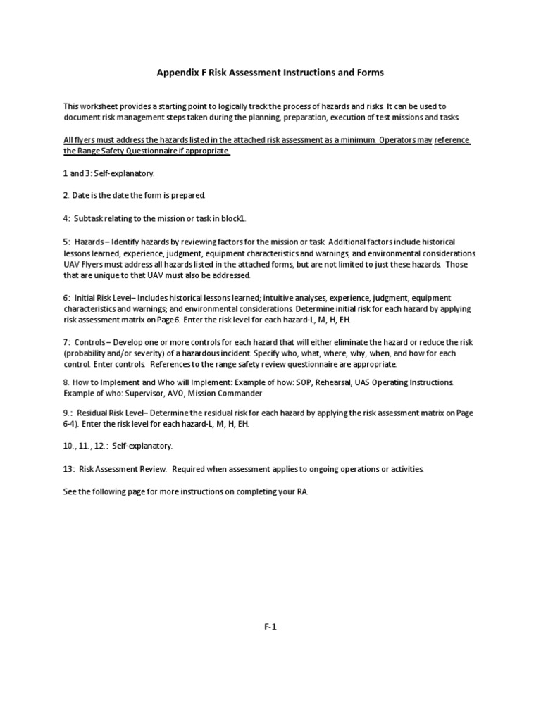 DD Form 2977 Deliberate Risk Assessment Worksheet | PDF | Risk ...