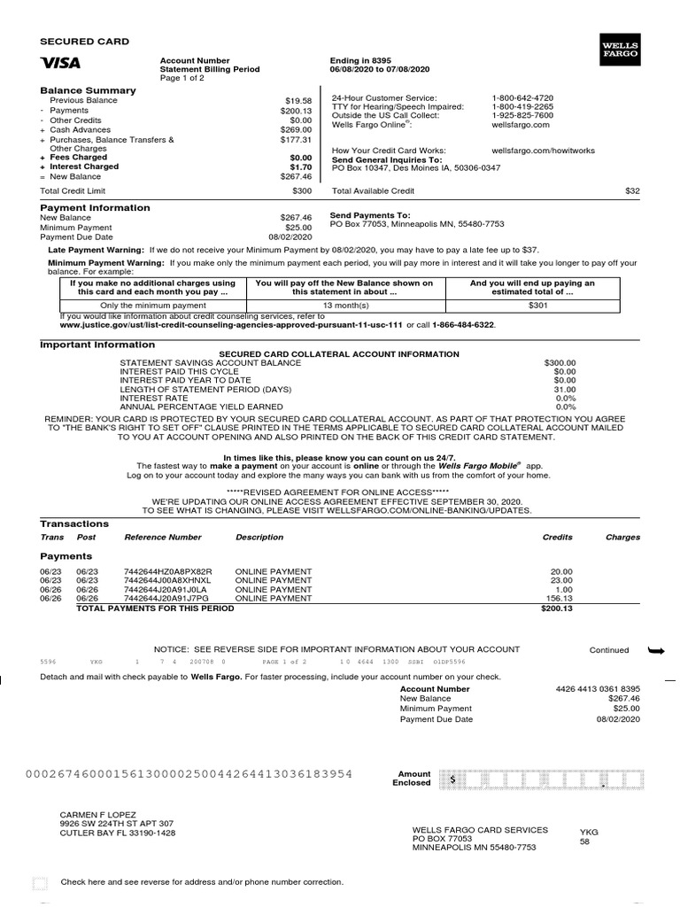 Secured Card: Trans Post Reference Number Description Credits Charges ...