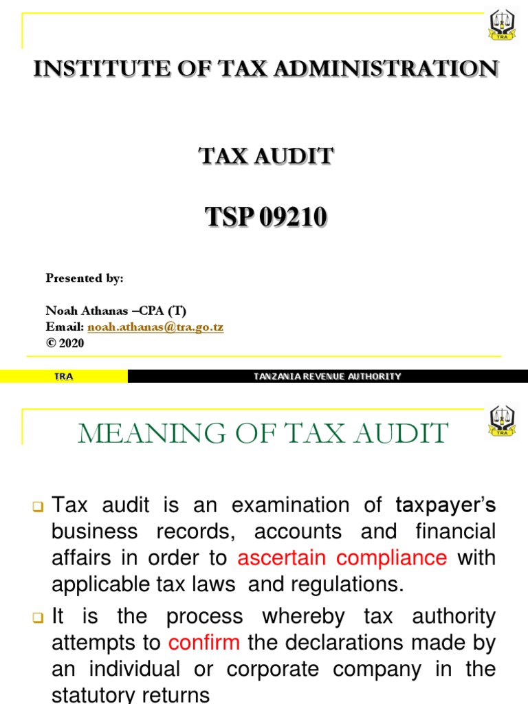 Lecture 1-Introduction To Tax Auditing PDF | PDF | Tax Evasion | Audit