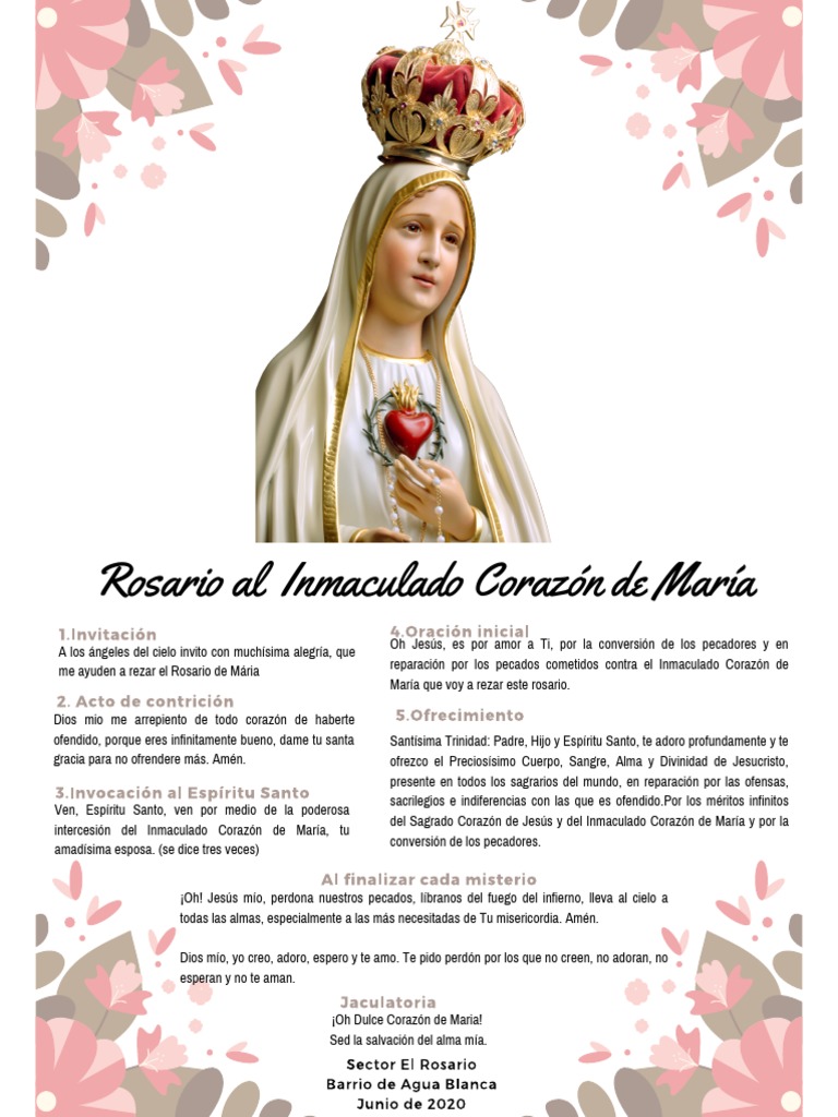 Rosario Al Inmaculado Corazón de María | PDF