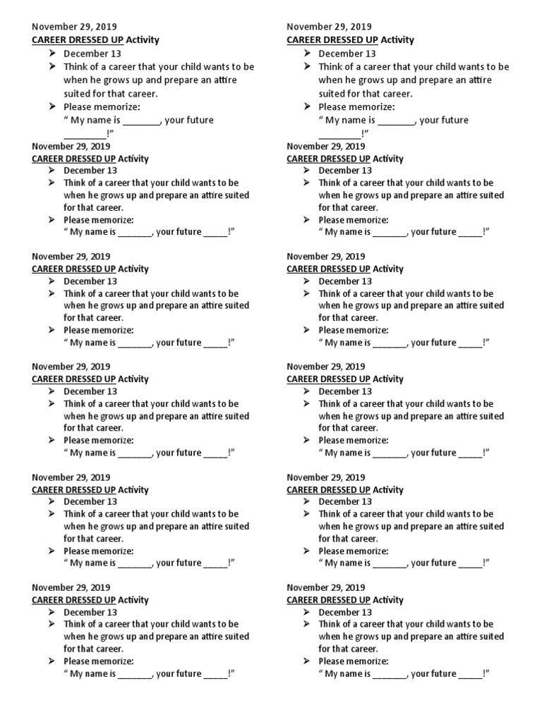 Career Dressed Up Activity Career Dressed Up Activity | PDF | Clothing