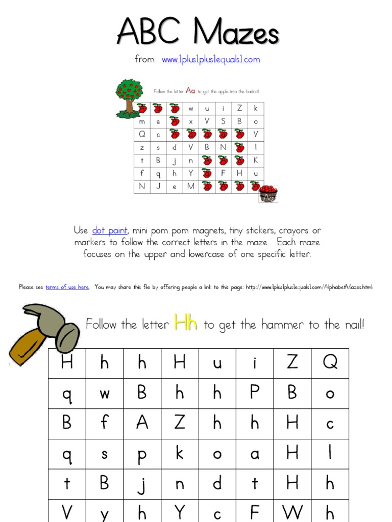 Letter Mazes Printable HH PDF | PDF