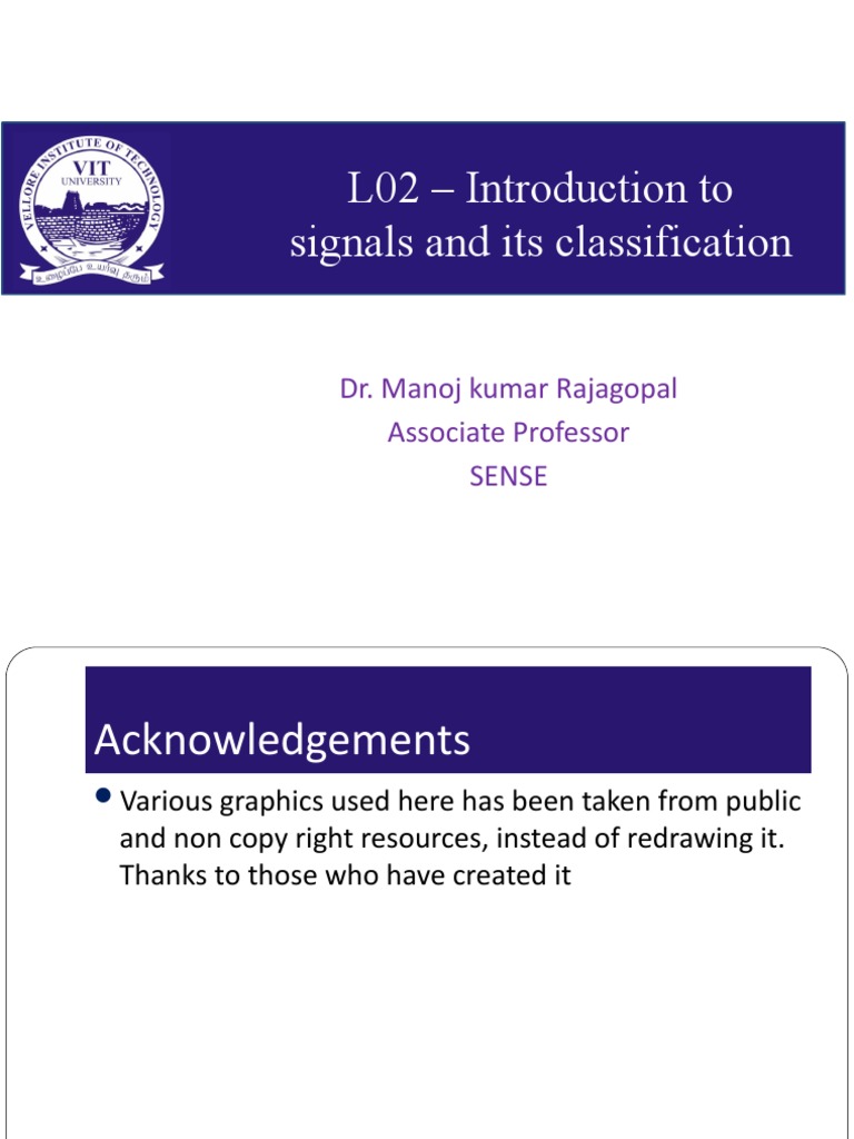 L02 - Introduction To Signals and Its Classification | PDF | Discrete Time And Continuous Time ...