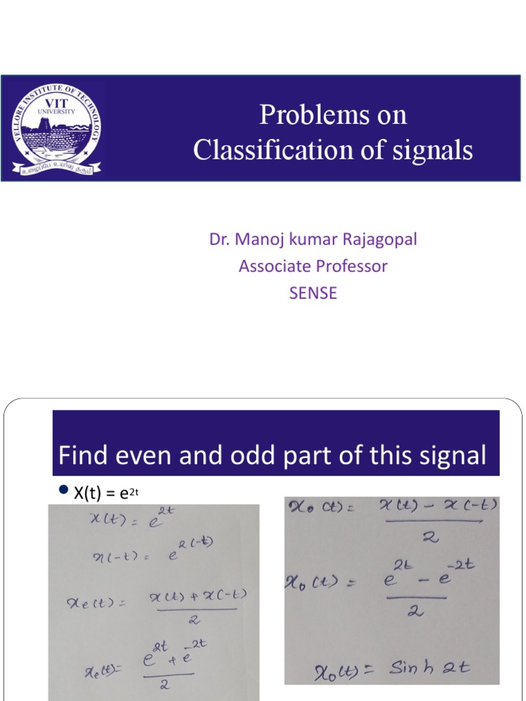 L04 - Problems On Classification of Signals | PDF | Complex Analysis ...