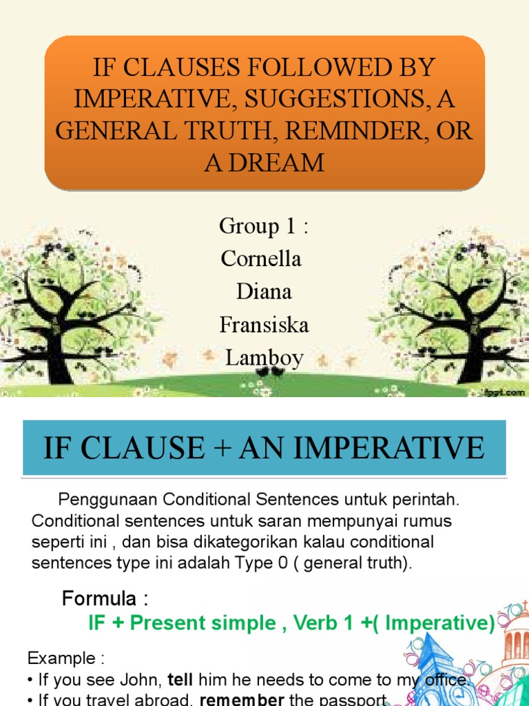 If Clauses Followed by Imperative, Suggestions, A General Truth ...