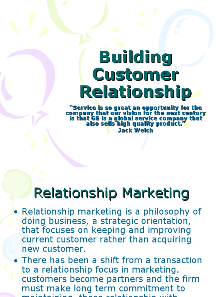 Building Customer Relationship | PDF | Customer Relationship Management ...