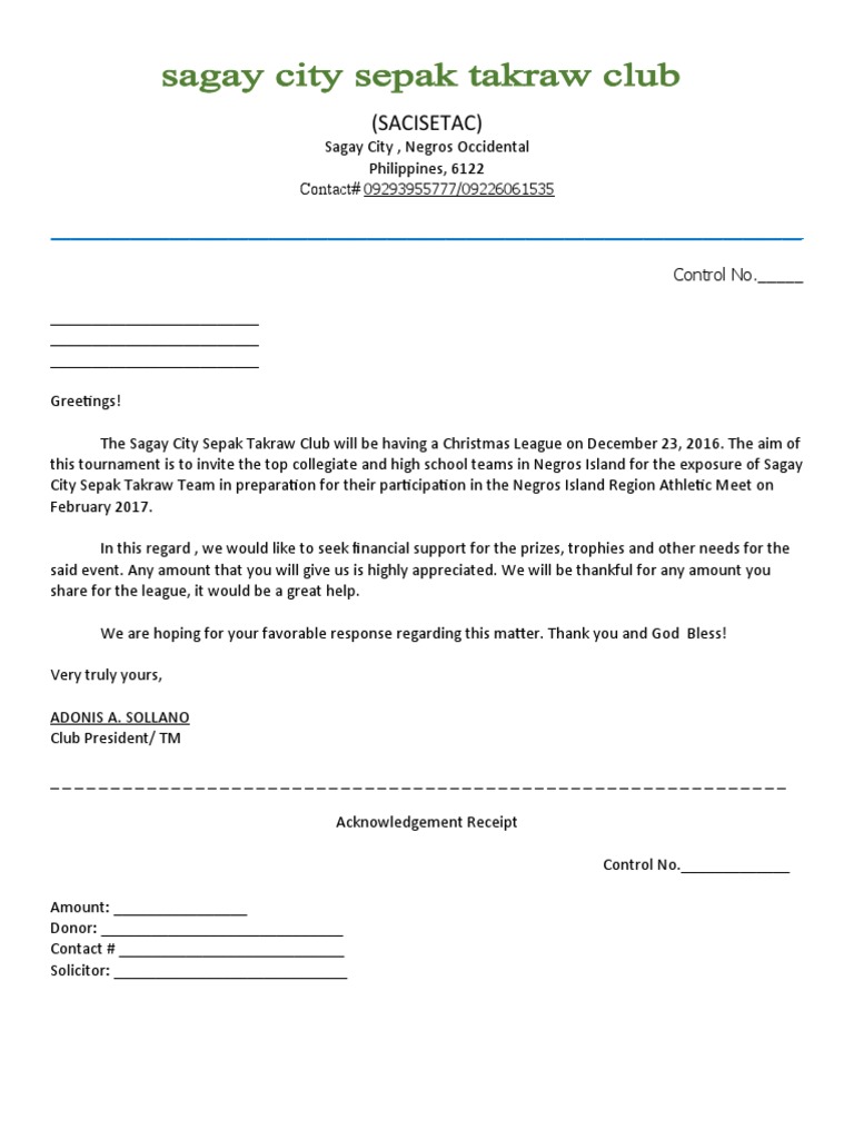 Solicitation Paper Sepak Takraw | PDF