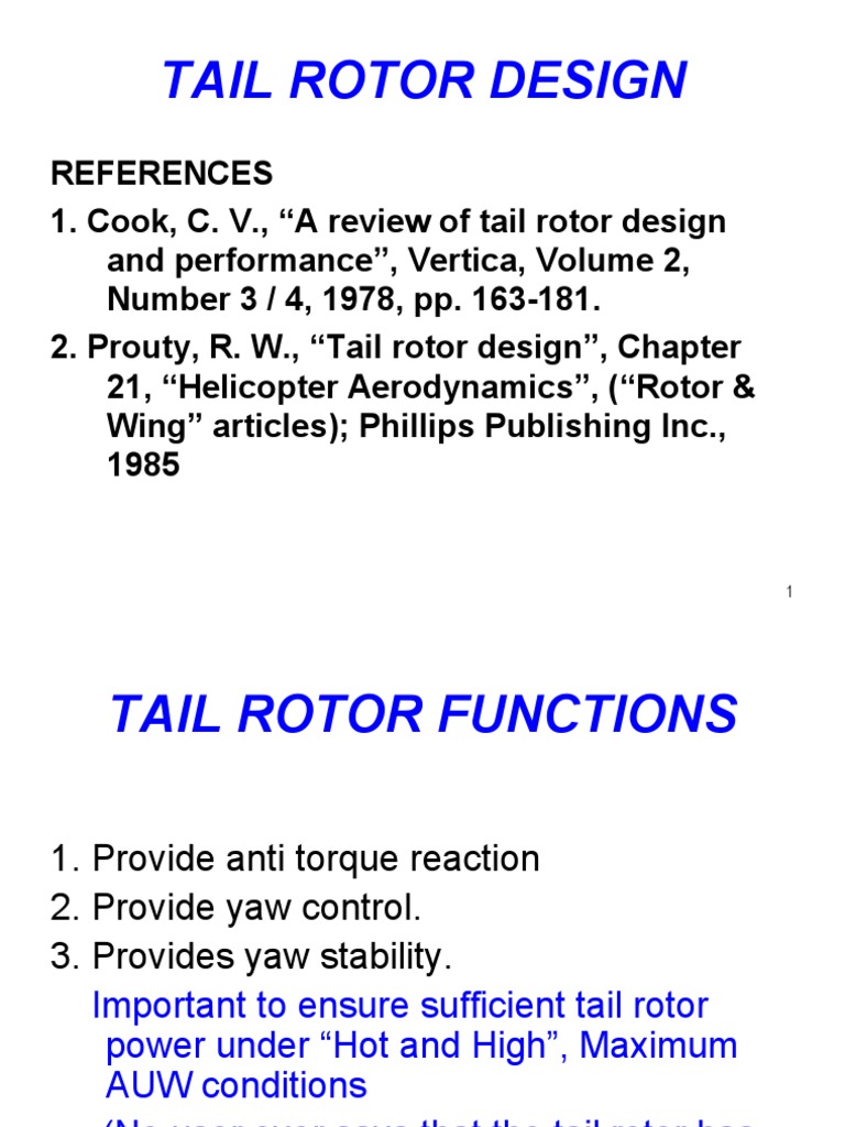 8 - Tail Rotor Design | PDF | Helicopter Rotor | Helicopter