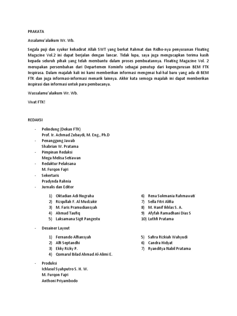 Prakata Dan Redaksi | PDF