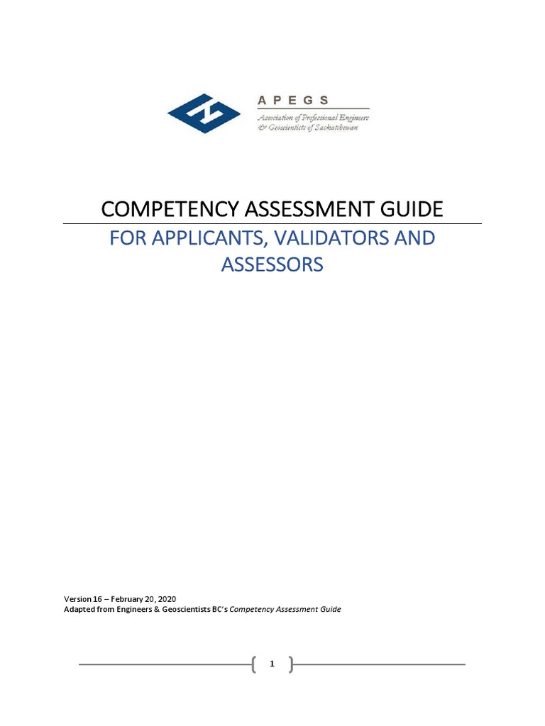 Competency Assessment Guide - APEGS - v16 PDF | PDF | Competence (Human ...