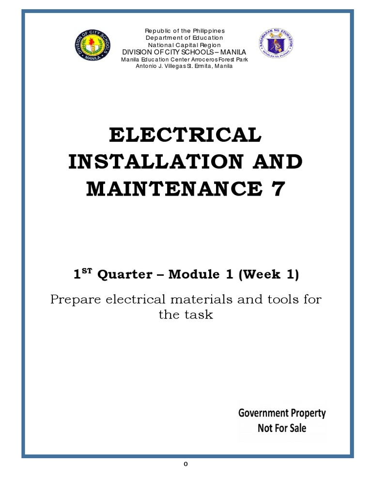 TLE-TE 7 - Q1 - W1 - Mod1 - Electrical Installation and Maintenance ...