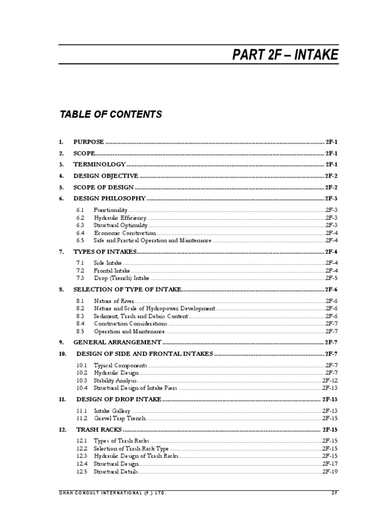 Design of Intake DoED Guideline | PDF | River | Sediment
