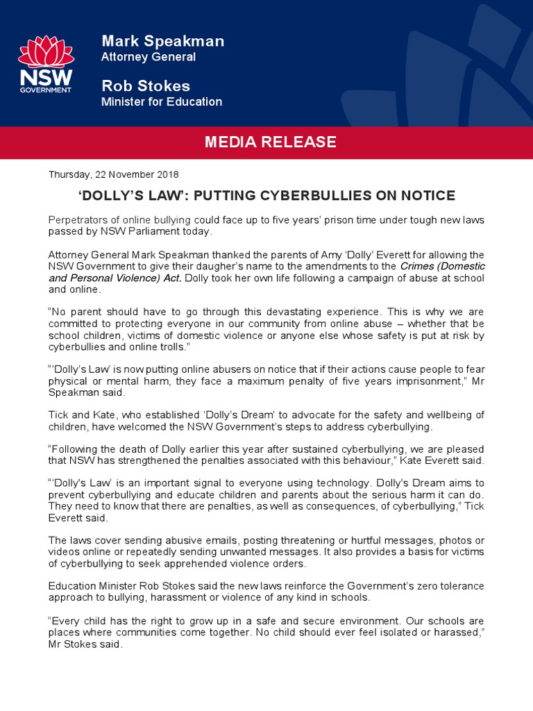Dollys Law 2 | PDF | Cyberbullying | Social Institutions