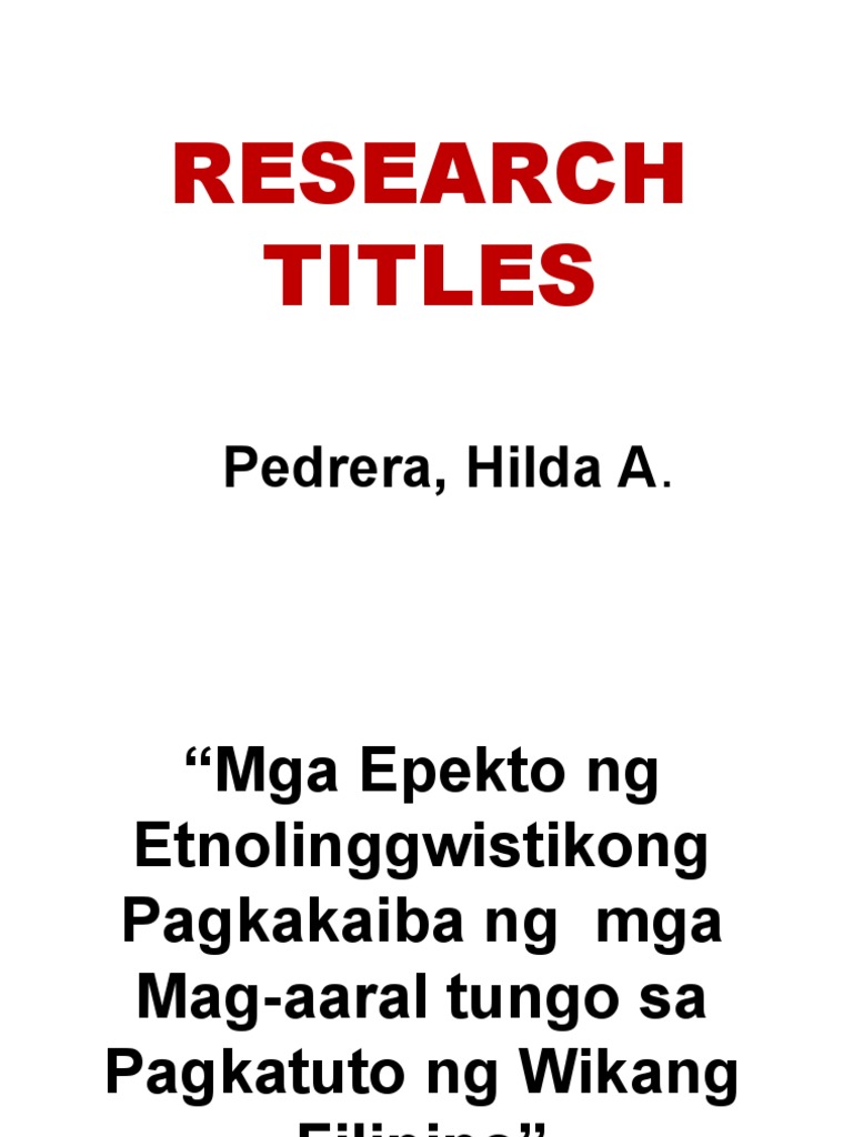 Research Titles | PDF