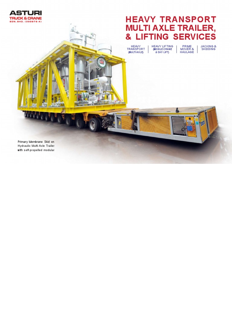 Heavy Transport Multi Axle Trailer & Lifting Services | PDF | Crane ...