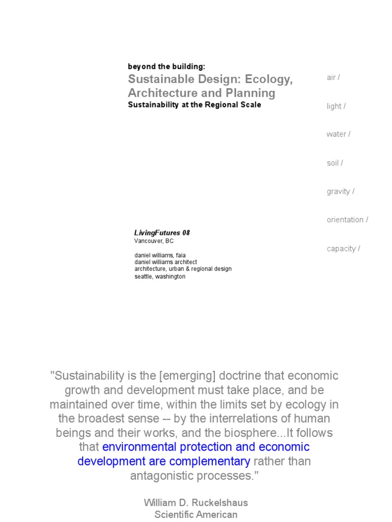 Sustainable Design: Ecology, Architecture and Planning: Beyond The ...