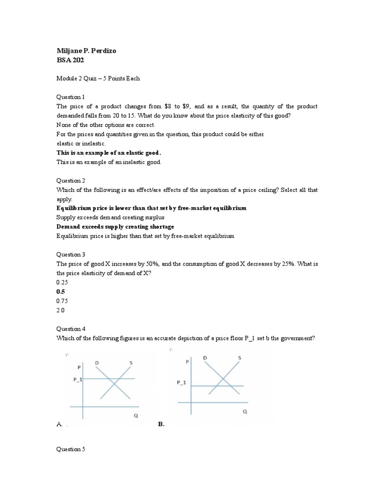 Module 2 Quiz | PDF | Demand | Economic Equilibrium