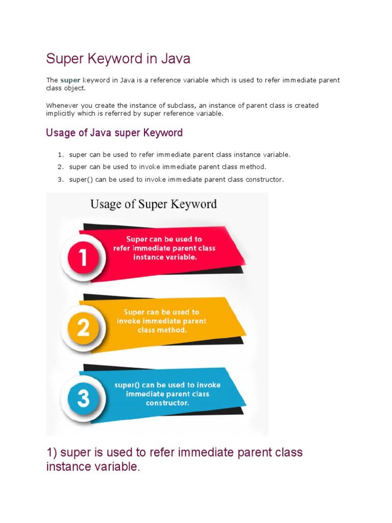 Super Keyword In Java Pdf Class Computer Programming Inheritance Object Oriented 