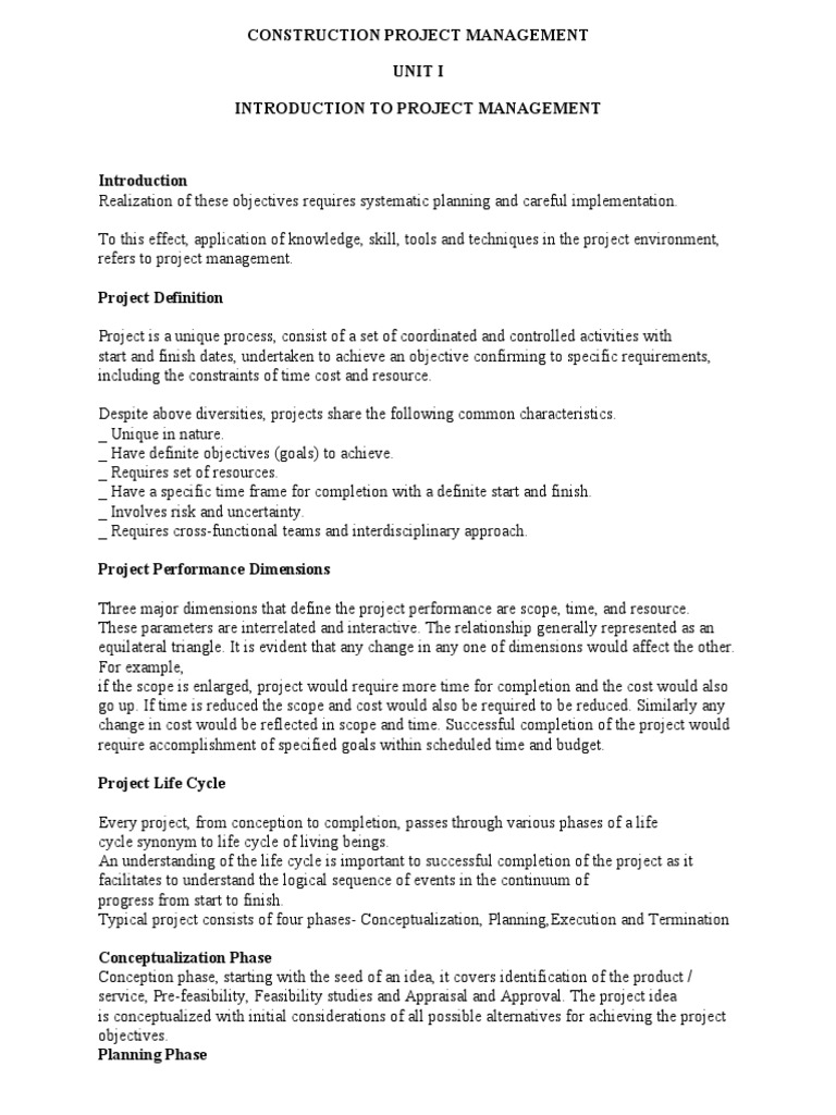Construction Project Management | PDF | Project Management | Product ...