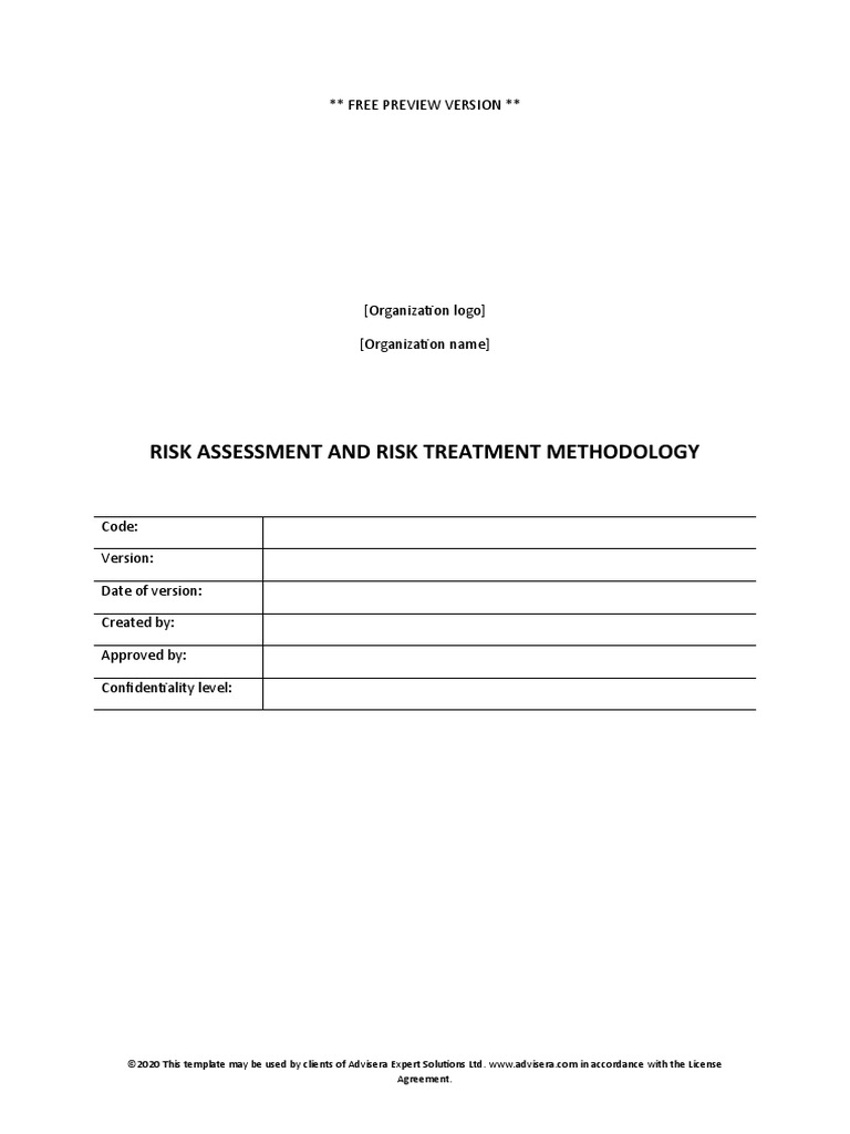 Risk Assessment and Risk Treatment Methodology Preview EN | PDF