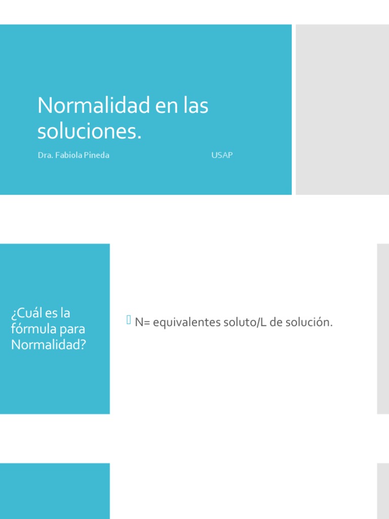 Normalidad en Las Soluciones | PDF | Concentración | Sodio