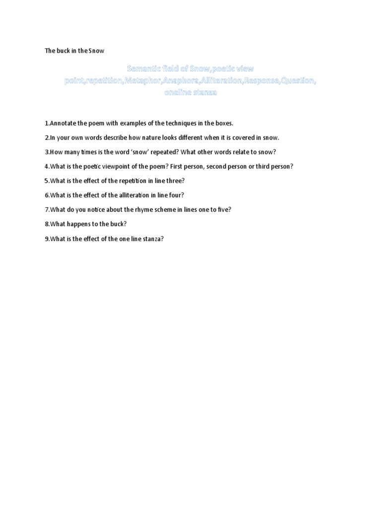 The Buck in The Snow | PDF