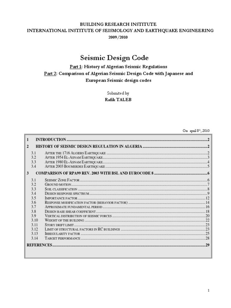 Seismic Design Code | PDF | Earthquake Engineering | Reinforced Concrete