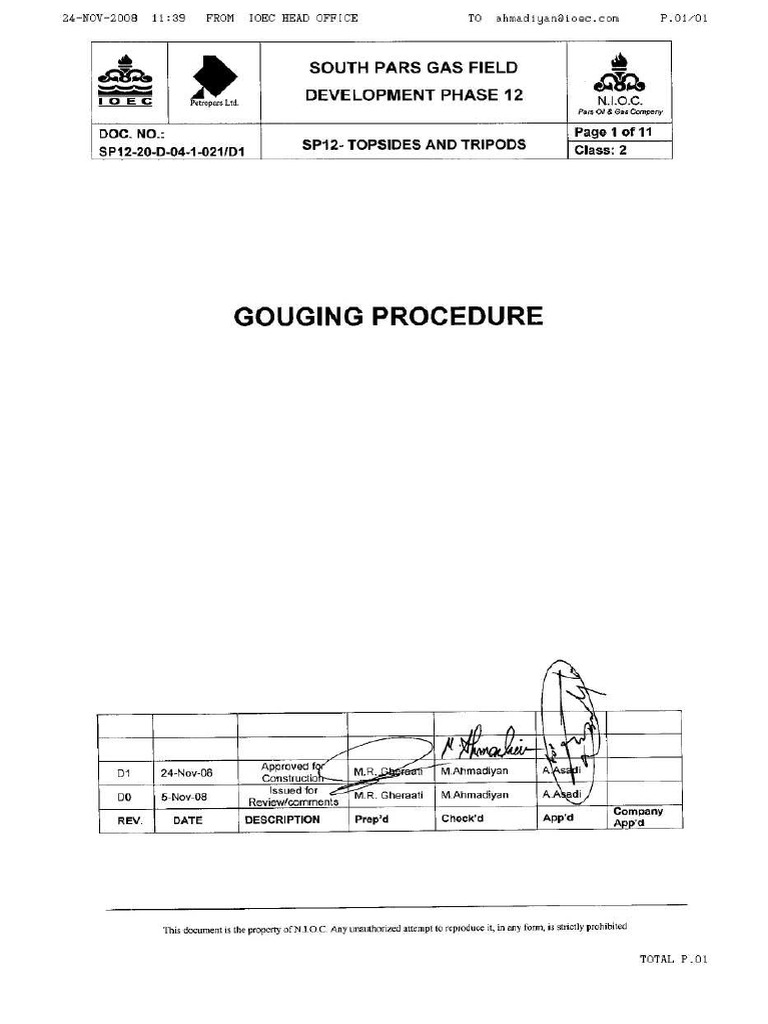 Gouging Procedure PDF | Download Free PDF | Electrode | Welding