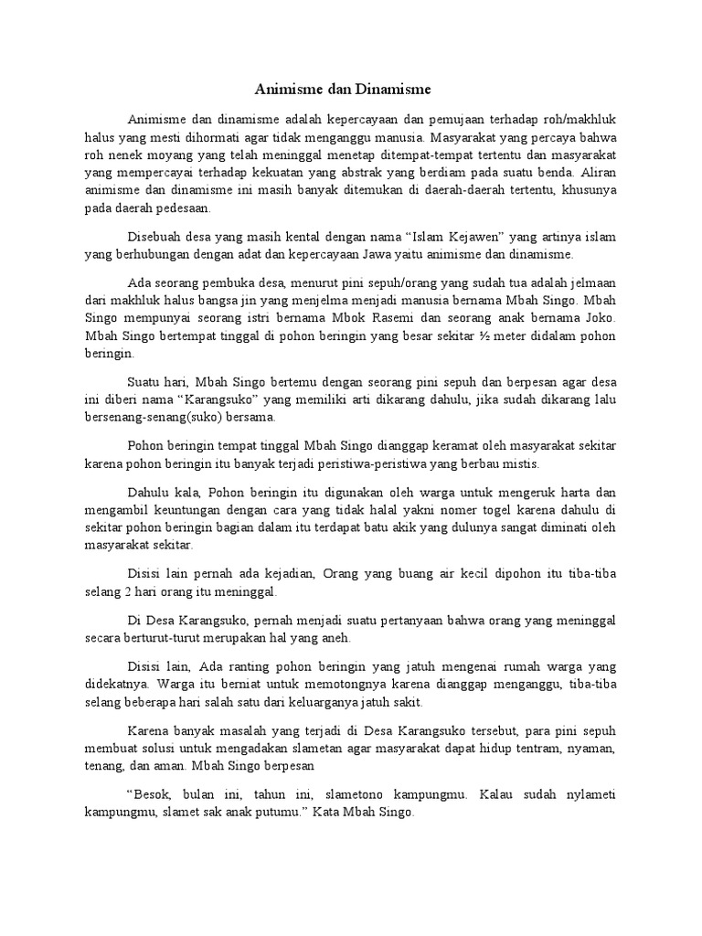 Animisme Dan Dinamisme | PDF