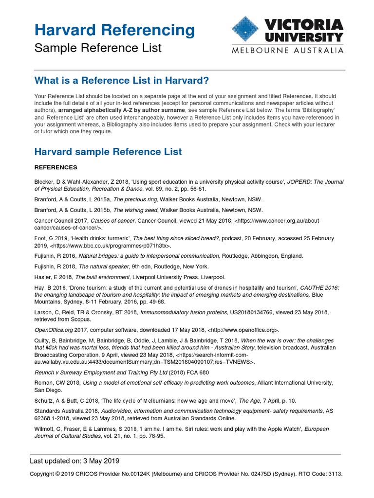 Harvard-Sample-Reference-List 5 May 2019 PDF | PDF | Communication ...