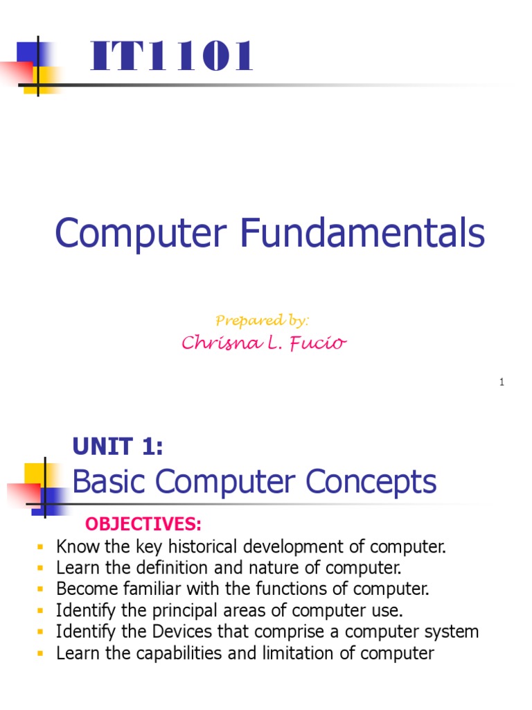 Computer Fundamentals: Chrisna L. Fucio | PDF | Input/Output | Process (Computing)
