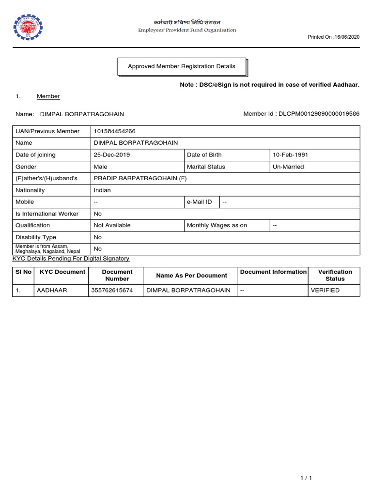 Note: Dsc/Esign Is Not Required in Case of Verified Aadhaar | PDF