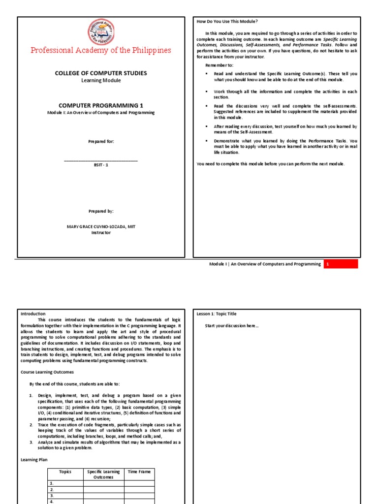 Professional Academy of The Philippines: College of Computer Studies ...