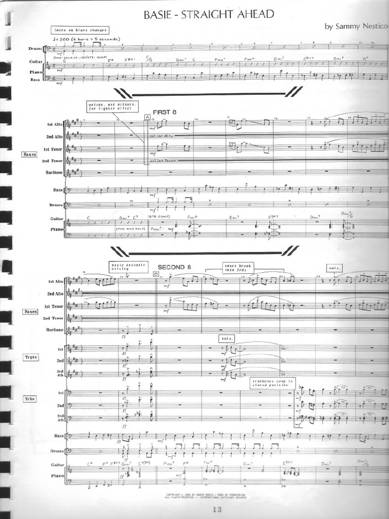Basie Straight Ahead Score | PDF