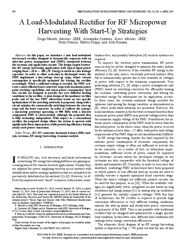 A Load-Modulated Rectifier | PDF | Rectifier | Field Effect Transistor