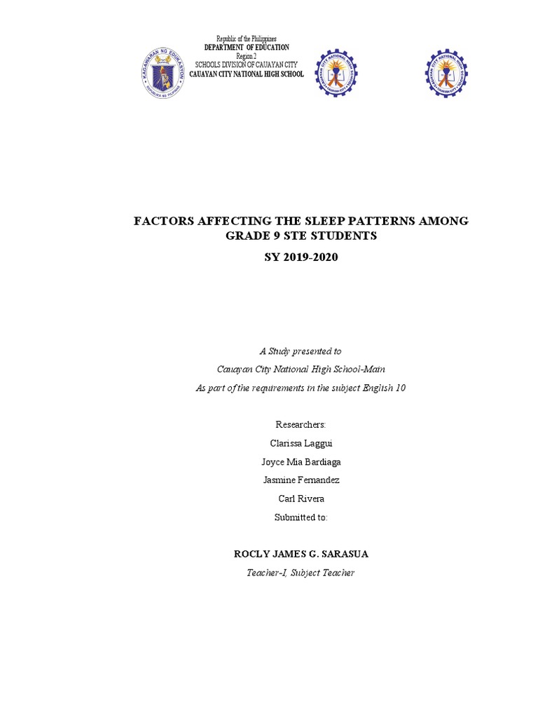 Format For Research Grade 10 | PDF | Survey Methodology | Sampling ...