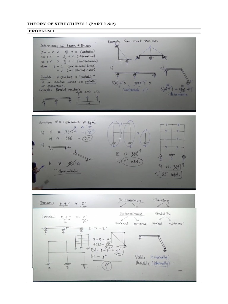 Theory of Structures 1 Problems 1-6 | PDF