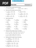 Partial Fractions Worksheet | PDF | Algebra | Mathematics