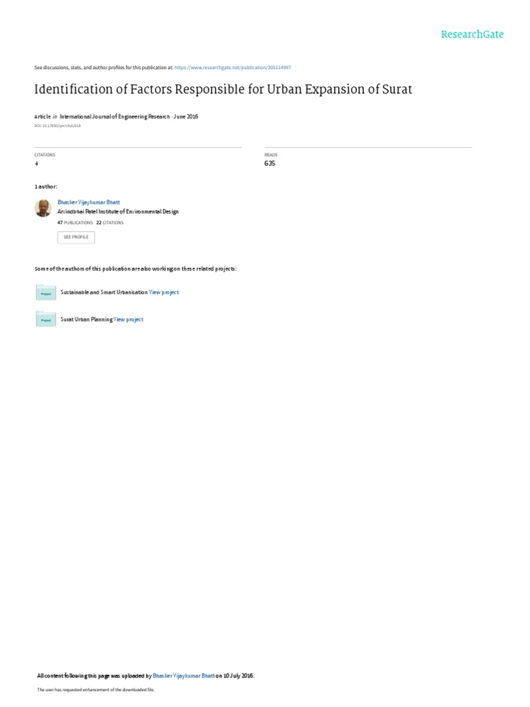 Surat Urban Growth | PDF | Urban Sprawl | Urbanization