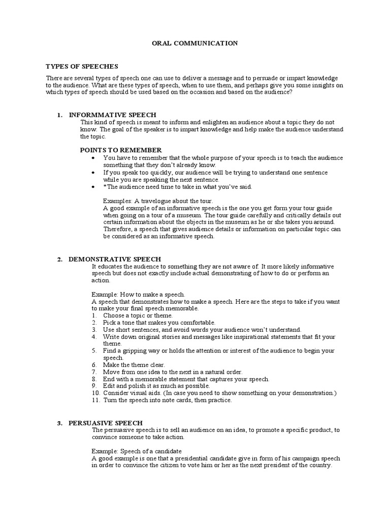 Oc Types of Speech | PDF | Entertainment | Museum