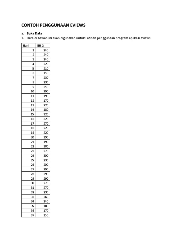 Contoh Penggunaan Eviews - Arima