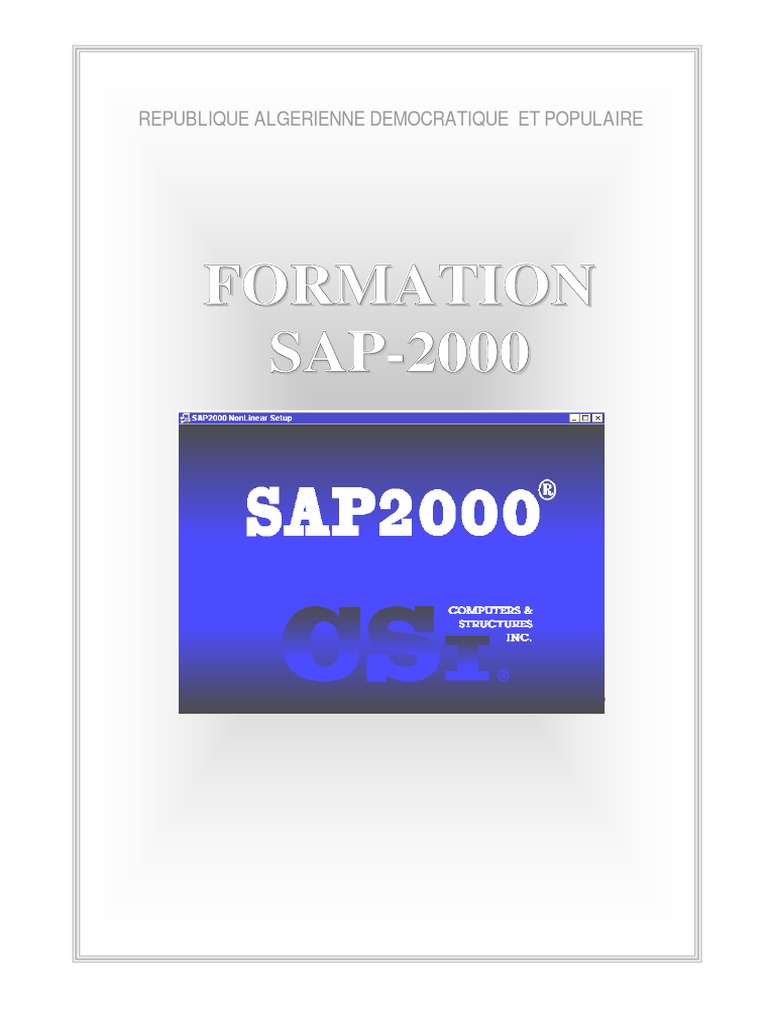 Formation SAP 2000 : Concepts et Outils | PDF | Béton armé | Obliger