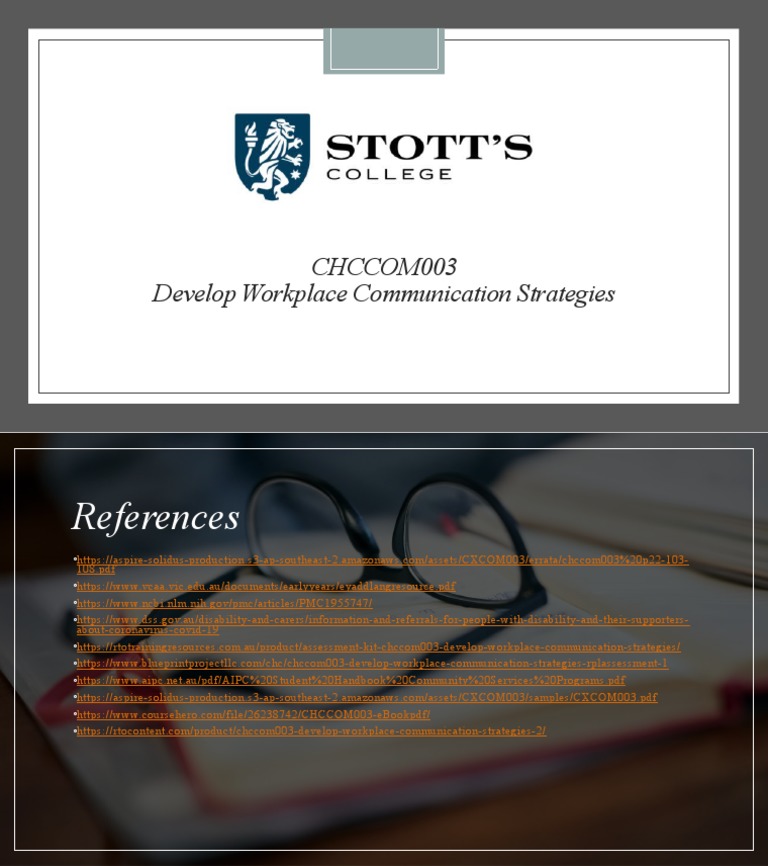 CHCCOM003 Develop Workplace Communication Strategies | PDF