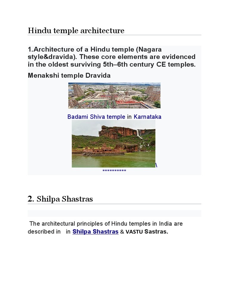 Hindu Temple Architecture Overview | PDF | Hindu Worship ...