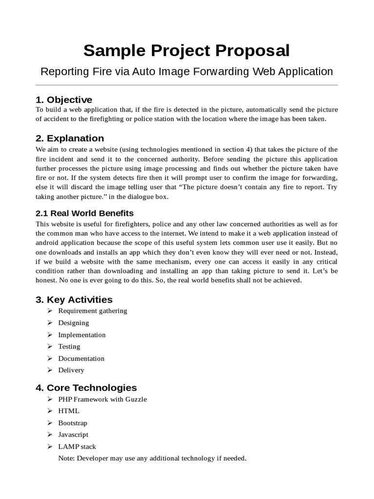 Sample Proposal - Auto Fire Reporting System | PDF | Web Application ...