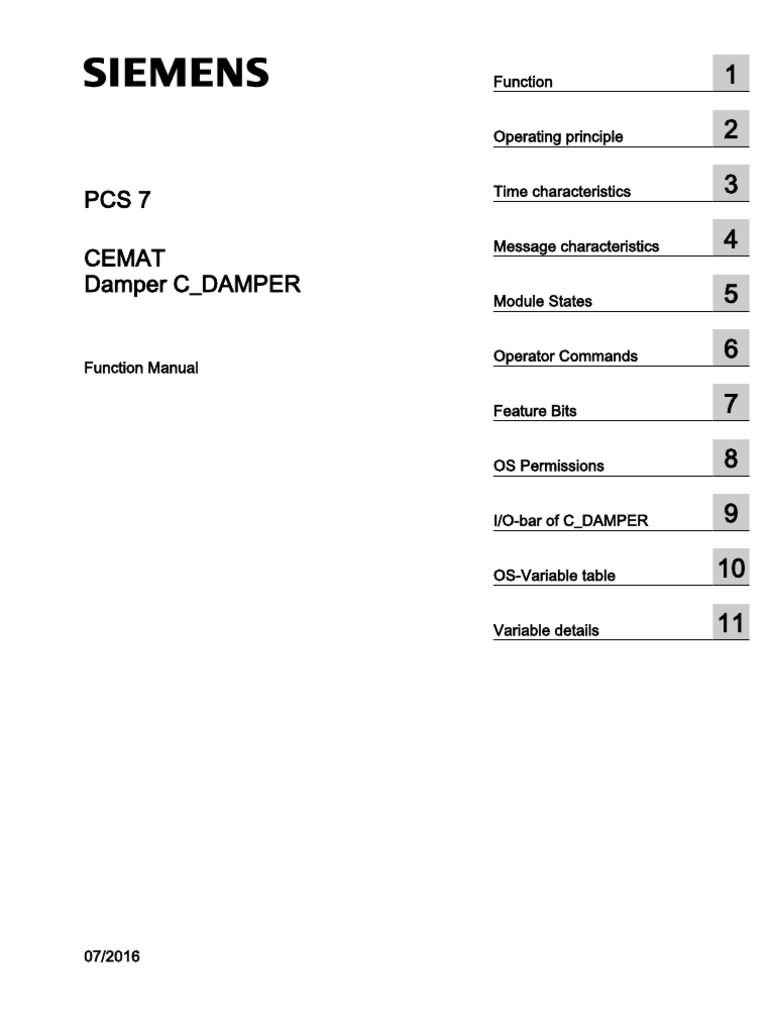 Siemens CEMAT C - DAMPER - 009 Manual | PDF | Parameter (Computer Programming) | Switch