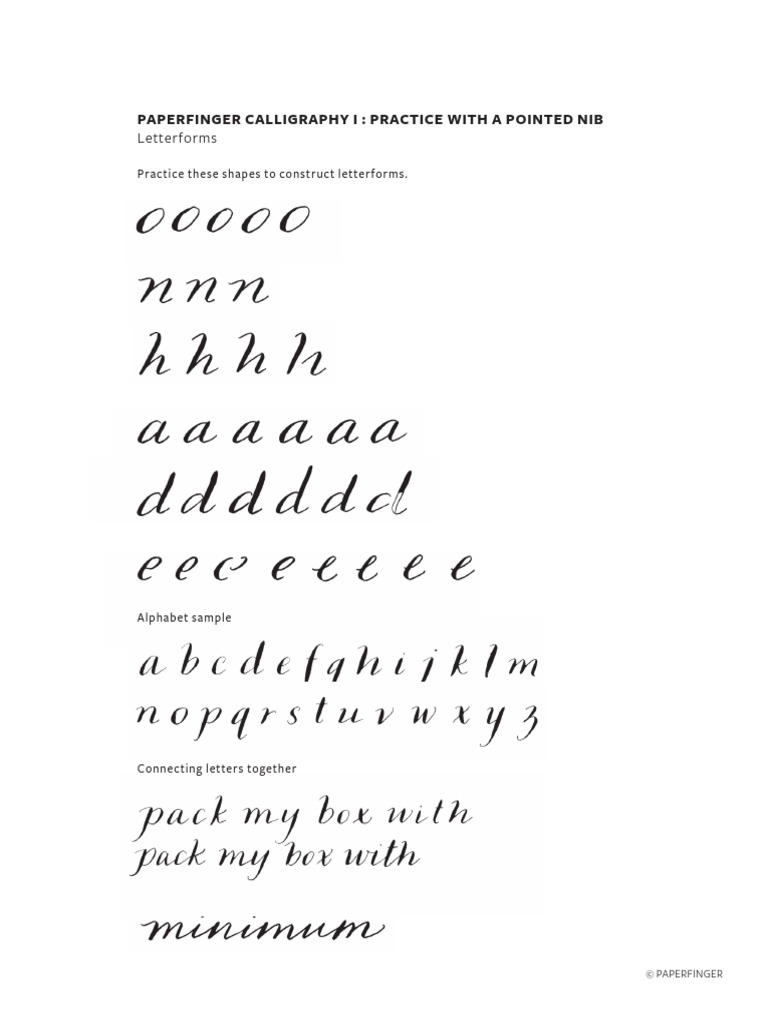 Caligraphy 101 - Letterforms | PDF