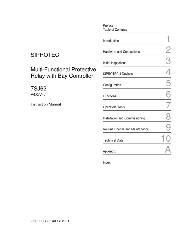 7SJ62 User Manual PDF | PDF | Input/Output | Power Supply