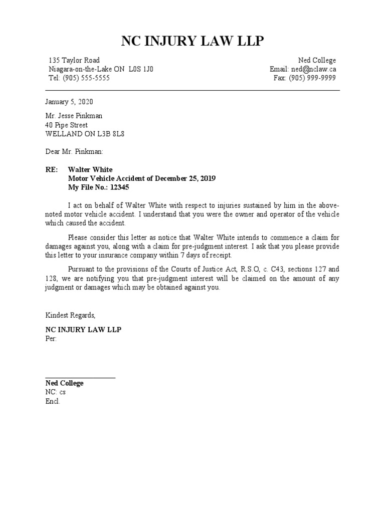 Letter To Defendant - Done | PDF