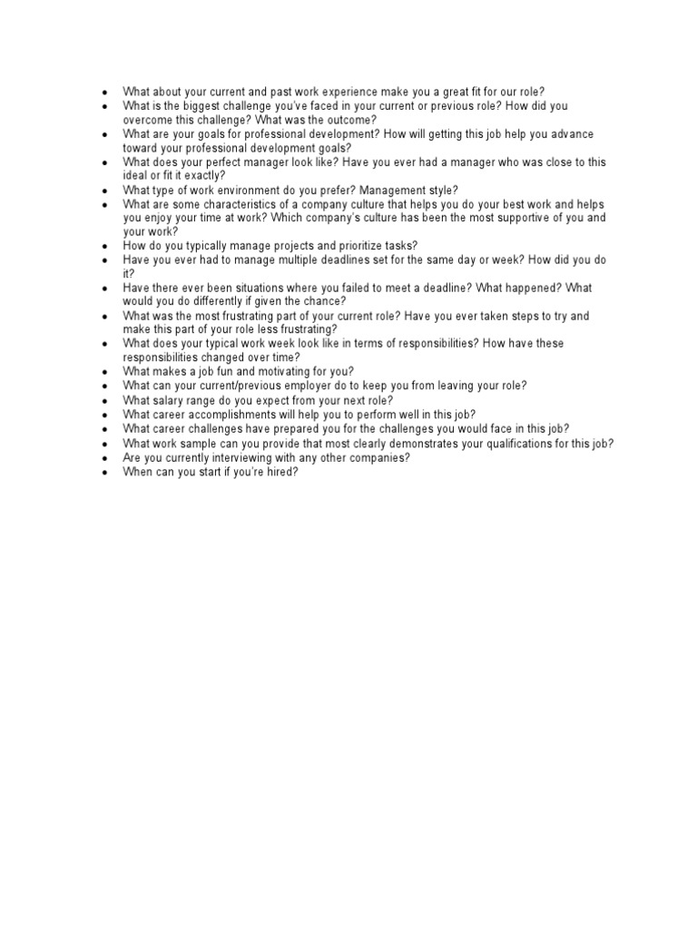 What About Your Current and Past Work Experience Make You A Great Fit ...